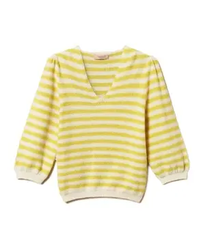 TWINSET V-neck Striped Sweater