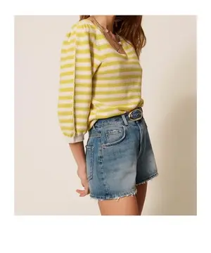 TWINSET V-neck Striped Sweater