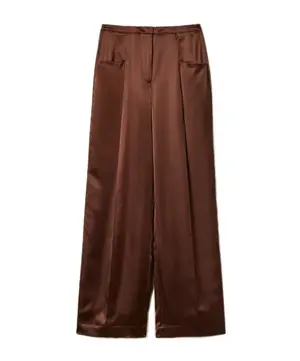 TWINSET Satin Palazzo Trousers - Brown