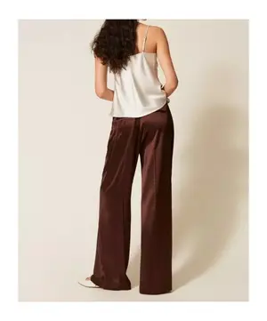 TWINSET Satin Palazzo Trousers