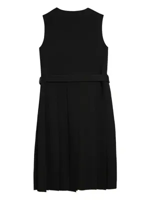 Comme Des Garçons Gabardine Belted Pleated Midi Dress