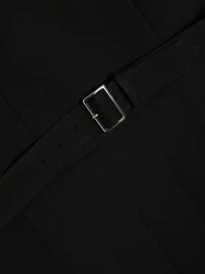 Comme Des Garçons Gabardine Belted Pleated Midi Dress