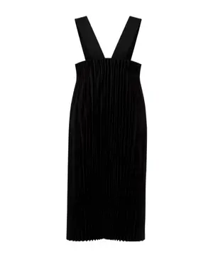 Comme Des Garçons Pleated Midi Dress - Black