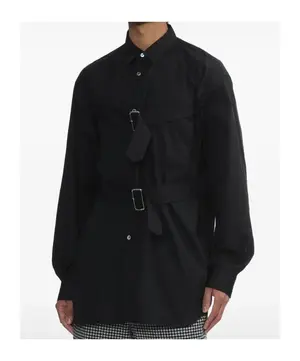 Comme Des Garçons Buckled Cotton Shirt