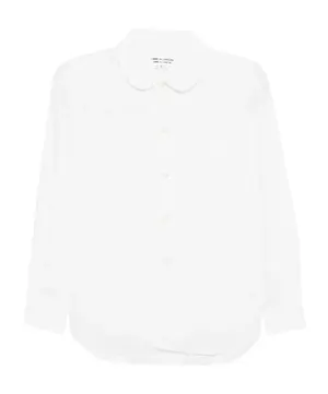 Comme Des Garçons Round-collar Long-sleeve Shirt - White