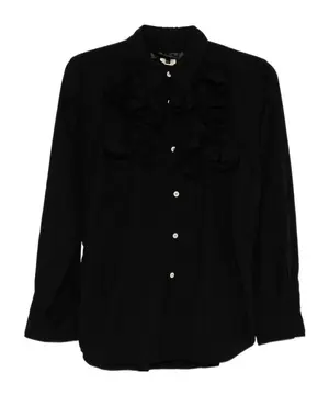 Comme Des Garçons Rose Detail Blouse - Black