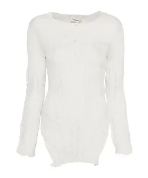P.a.r.o.s.h Button Textured Blouse - White