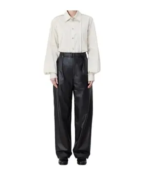 LEMAIRE Pleat Detailed Belted Straight Leg Pants