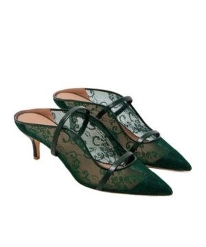MALONE SOULIERS X Nojoud Alrumaihi Leather-strap Mules - Green