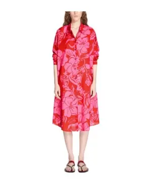 Dries Van Noten Floral Print Shirt Midi Dress