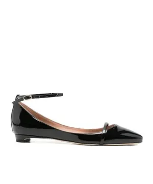 MALONE SOULIERS Mary Ankle-strap Ballet Flats - Black