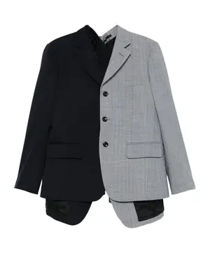 Comme Des Garçons Pinstriped Two-tone Jacket