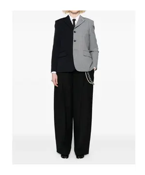 Comme Des Garçons Pinstriped Two-tone Jacket