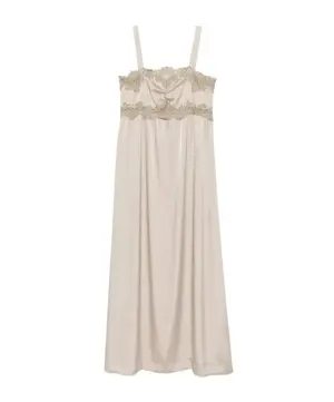 P.a.r.o.s.h Lace Long Maxi Dress - Nude