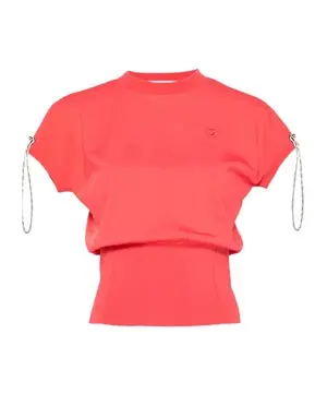 Coperni Logo-embroidered Drawstring T-shirt - Red