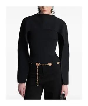 Cult Gaia Alka Cape-overlay Blouse - Black