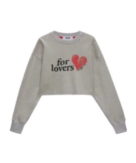 MSGM Heart Cropped Sweatshirt