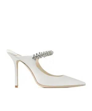JIMMY CHOO Bing Crystal-embellished Heeled Pumps - White