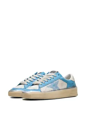 GOLDEN GOOSE Stardan Lab Sneakers In Light Blue Nappa Leather And White Mesh - Nude