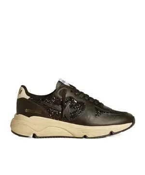 GOLDEN GOOSE Glitter Running Sole Sneakers - Black
