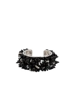 Dries Van Noten Beaded Cuff Bracelet - Black
