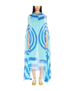Dries Van Noten Patterned Cape Dress