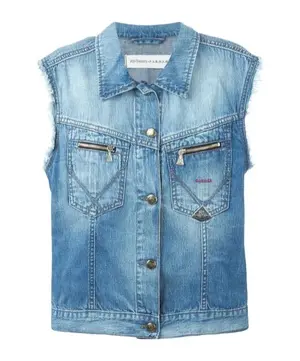 P.a.r.o.s.h Embroidered Denim Vest - Blue