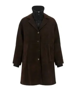 P.a.r.o.s.h Monet Suede Coat - Black
