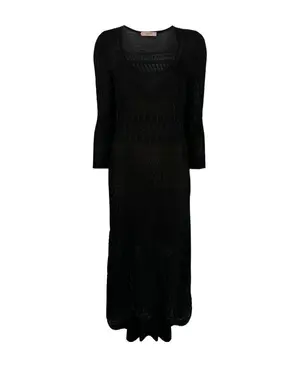 TWINSET Open-knit Midi Dress