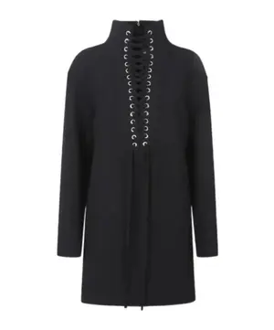 Khaite Lace-up High-neck Lee Dress