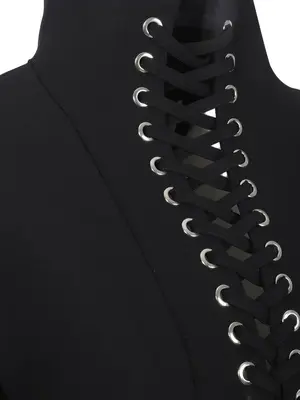 Khaite Lace-up High-neck Lee Dress