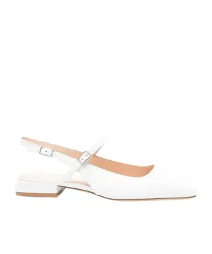P.a.r.o.s.h Leather Flat Slingback Pumps - White