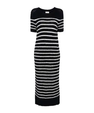 Khaite Striped Cashmere-silk Knit Tube Dress
