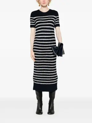 Khaite Striped Cashmere-silk Knit Tube Dress