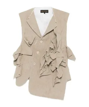 Comme Des Garçons Diagonal Single-breasted Sleeveless Jacket