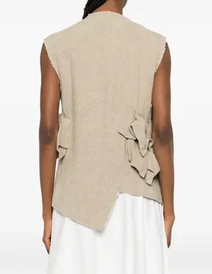 Comme Des Garçons Diagonal Single-breasted Sleeveless Jacket