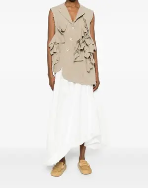 Comme Des Garçons Diagonal Single-breasted Sleeveless Jacket