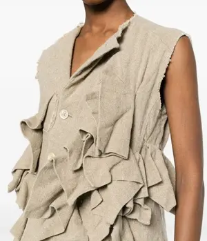 Comme Des Garçons Diagonal Single-breasted Sleeveless Jacket
