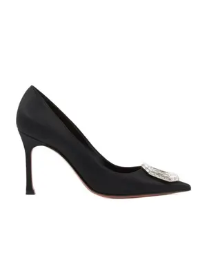 Amina Muaddi Camelia 90mm Crystal Pumps - Black