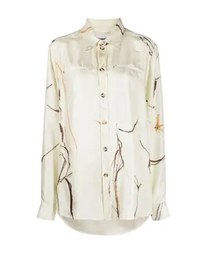 Nanushka Printed Silk Oversized Shirt