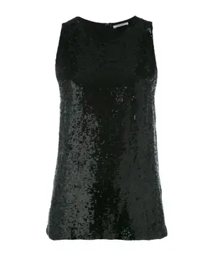P.a.r.o.s.h Sequin Embellished Tank Top - Black