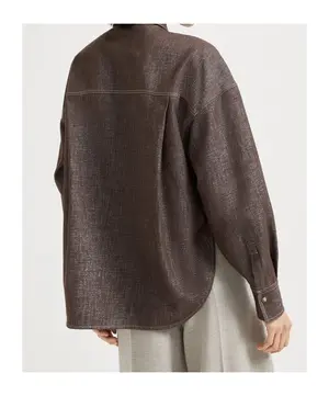 Brunello Cucinelli Long Sleeved Curved Hem Shirt