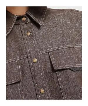 Brunello Cucinelli Long Sleeved Curved Hem Shirt