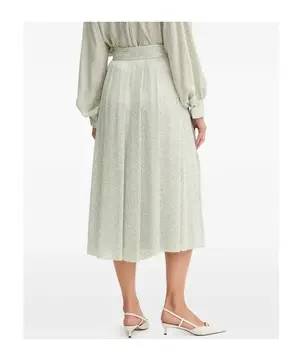 FORTE_FORTE Button Pleated Midi Skirt