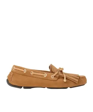 JIMMY CHOO Manon F Tassel-detail Loafers - Brown