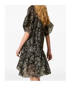 TWINSET Floral Ruffled Dress - Black