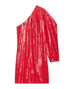 Zadig&Voltaire Roely Sequin-embellished One-shoulder Dress - Red