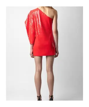 Zadig&Voltaire Roely Sequin-embellished One-shoulder Dress