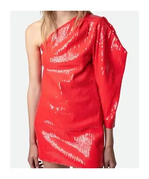 Zadig&Voltaire Roely Sequin-embellished One-shoulder Dress