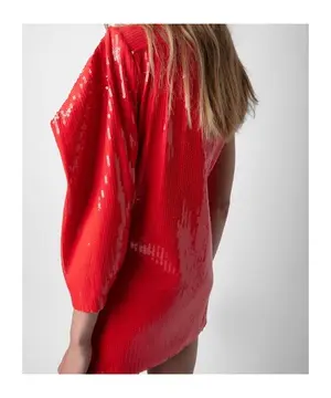 Zadig&Voltaire Roely Sequin-embellished One-shoulder Dress